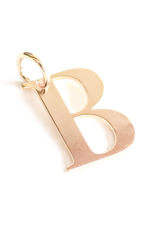 Pingente Letra Grande Serifada com Banho em Ouro