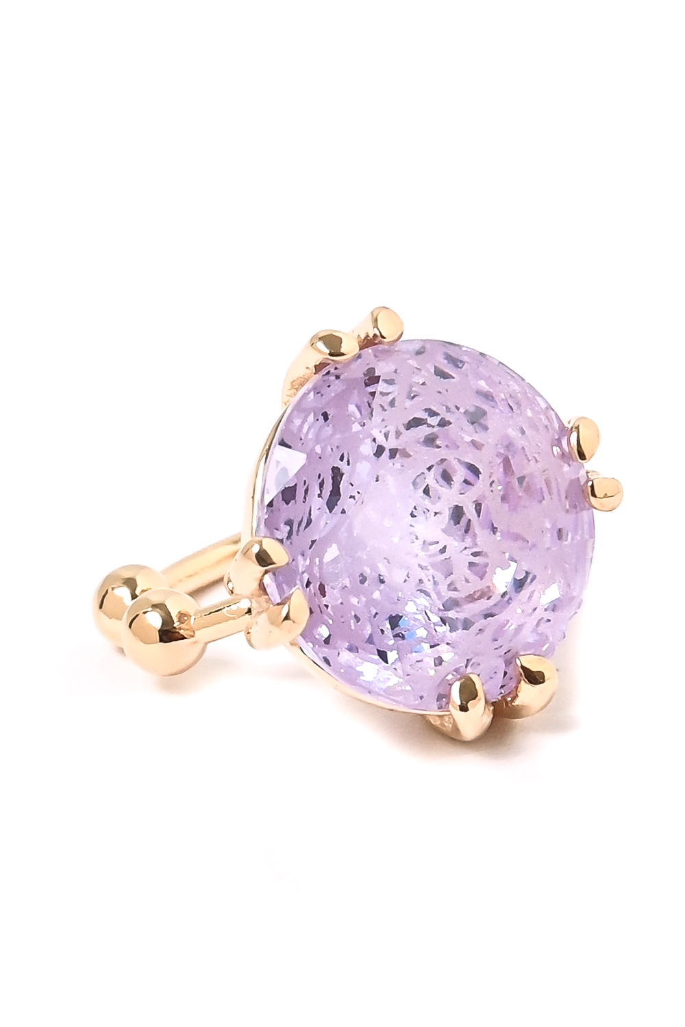 Piercing Fake Orelha Ponto de Luz Violeta Banhado a Ouro